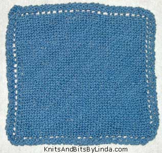 Knitted Cotton Dish Cloth in Blue